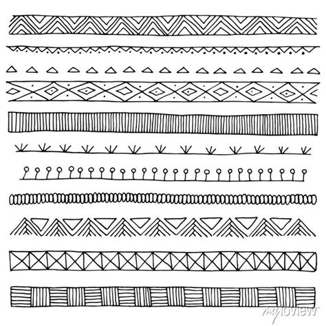 Hand Drawn Linear Border Design Set • Wall Stickers Creative Stroke