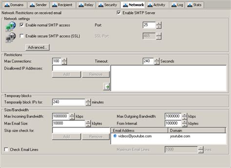Hexamail Server Administration Guide SMTP Server Network