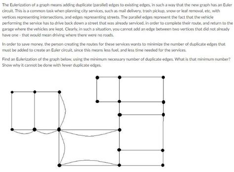 solved the eulerization of a graph means adding duplicate