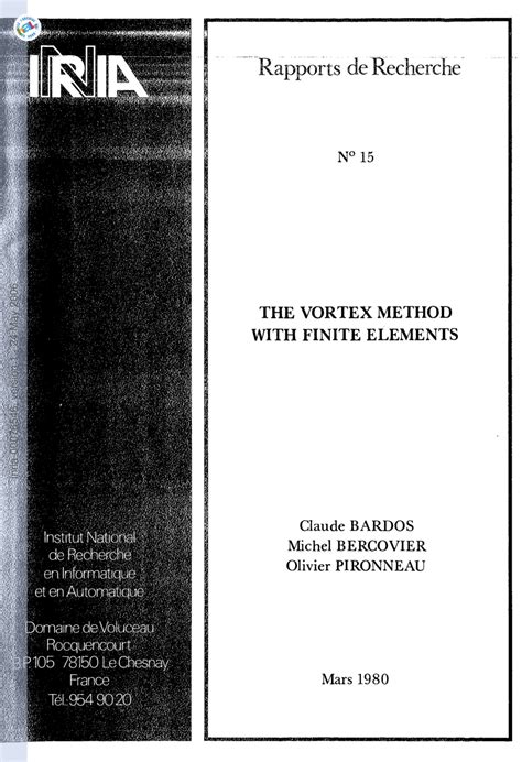 Pdf The Vortex Method With Finite Elements