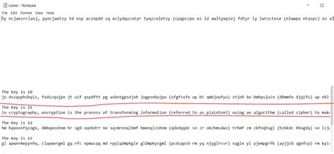 solved input file is cipher txt output file displays the key and