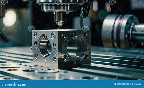 Processing A Metal Workpiece On A Cnc Milling Machine Working In A Factory Processing A Part