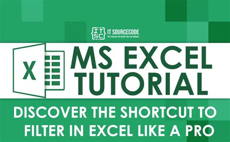 different shortcuts to filter in excel like a pro