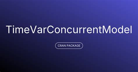 Timevarconcurrentmodel Concurrent Multivariate Models With Time Varying Coefficients Cran E