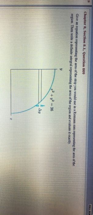 Solved Give An Equation Representing The Area Of The Strip