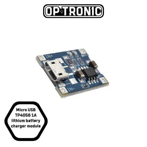 Tp4056 Micro Usb Lithium Battery Charger Op Tronic