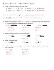 Mastering Limits At Infinity Calculus I Classwork Guide Course Hero