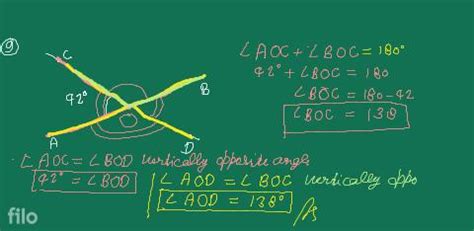 In The Given Figure Two Straight Lines AB And CD Intersect At A Point
