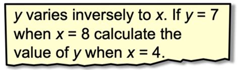 Igcse Variation Inverse Proportion Flashcards Quizlet