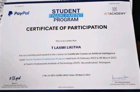 laxmi likitha on linkedin completed course on artificial intelligence