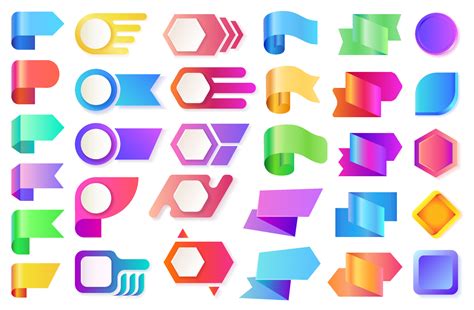 Abstract Bullet Points In Different Color Gradient Abstract Geometric Design Elements 3d