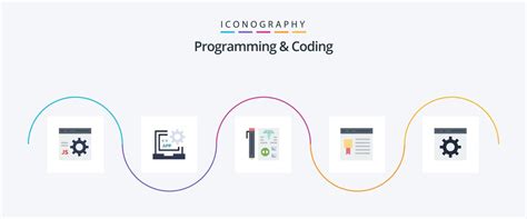 Programming And Coding Flat 5 Icon Pack Including Development Browser Development Programming