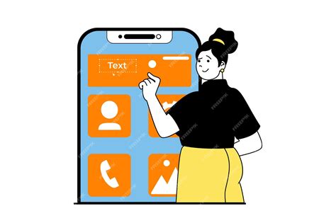 플랫 웹 디자인의 사람 장면을 사용한 앱 개발 개념 소셜 미디어 배너 마케팅 자료에 대한 유용성 벡터 일러스트레이션을 사용하여