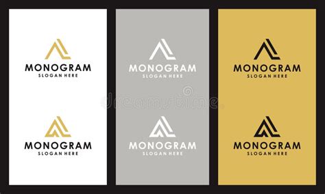 Abstract Letter Al Monogram Logos Collection Stock Vector