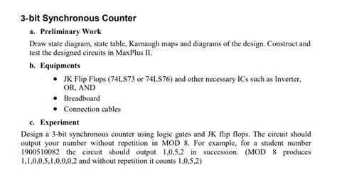 Solved Design A 3 Bit Synchronous Counter Using Logic Gates And Jk