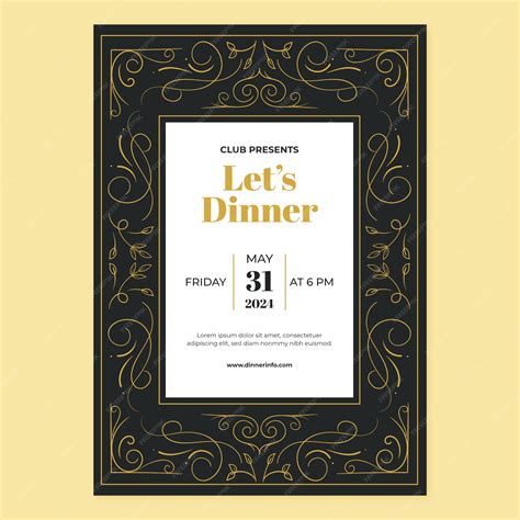 Premium Vector Luxury Gala Dinner Poster Template