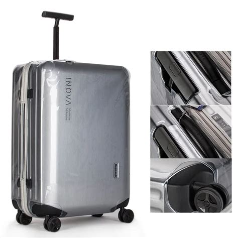 샘소나이트용 Pvc 투명 수하물 커버 지퍼 부착 두꺼운 투명 Pvc 여행 가방 보호대 20 24 26 28 29 30 32