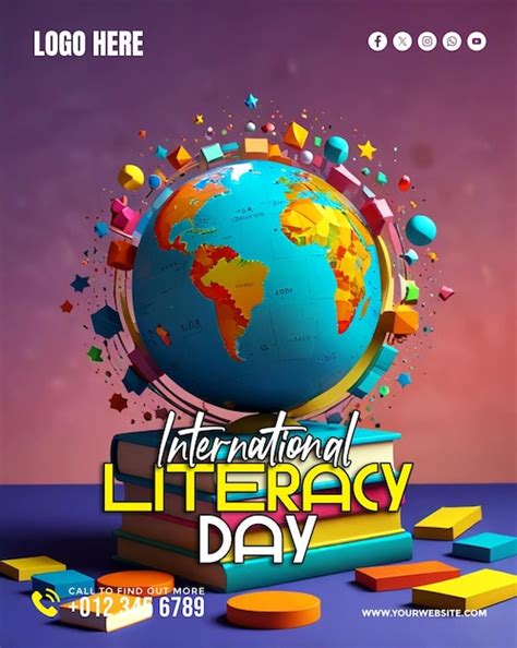 International Literacy Day Social Media Baner And Poster Template
