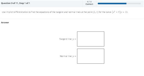 solved use implicit differentiation to find the equations of