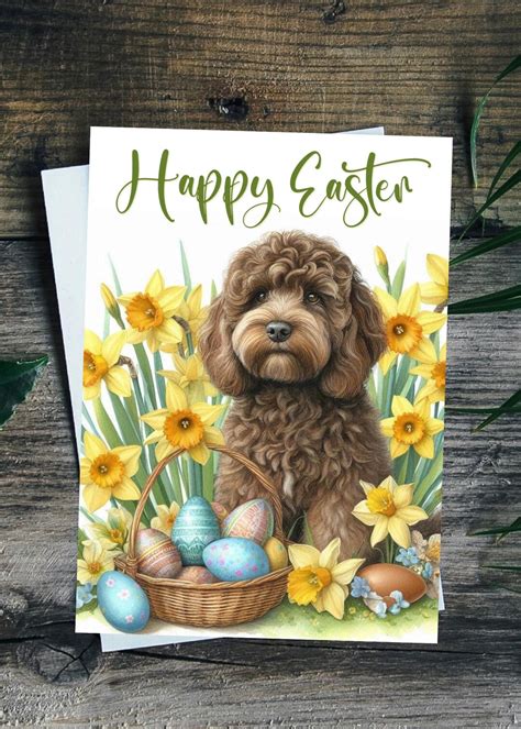 Cockapoo Easter Card Cockapoo Dog Greetings Card For Dog Mum Dad