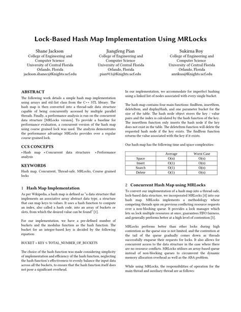 pdf lock based hash map implementation using mrlocks