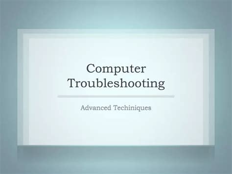 PPT Computer Troubleshooting PowerPoint Presentation Free Download ID 1583018