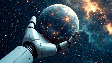 Robot Astronaut Space Artificial Intelligence Hold Planet Hands 55010795 Stock Video At Vecteezy