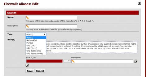 نام های مستعار aliases در pfsense now learn