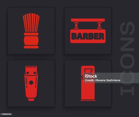 면도 젤 폼 면도 브러시 이발소 및 전기 헤어 클리퍼 또는 면도기 아이콘을 설정합니다 벡터 검은색에 대한 스톡 벡터 아트 및 기타 이미지 Istock