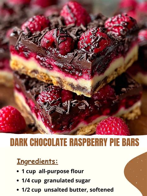 Recipes Realm Dark Chocolate Raspberry Pie Bars Facebook