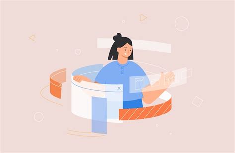 premium vector woman programmer or designer working in program