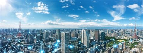 Premium Photo Connectivity And Urbanity A Modern City Networked For The Future Against A Clear Sky