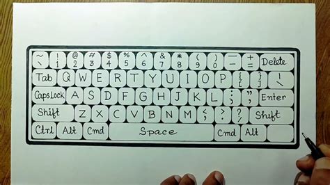 computer keyboard drawing in easy way how to draw keyboard youtube