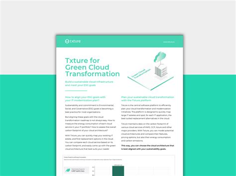 Factsheet Txture For Green Cloud Transformations