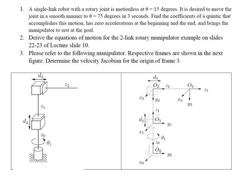 solved 1 a single link robot with a rotary joint is