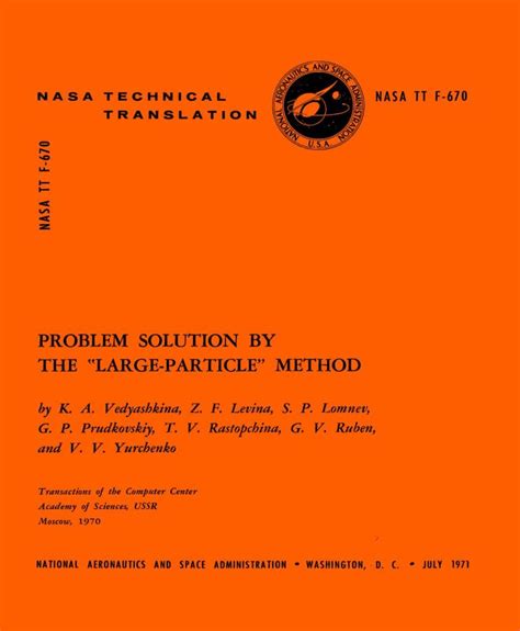 problem solution by the “large particle” method vedyashkina et al