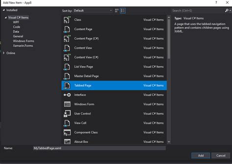 Xamarin C Is Using Navigation Page Or Listview In The Tabbedpage