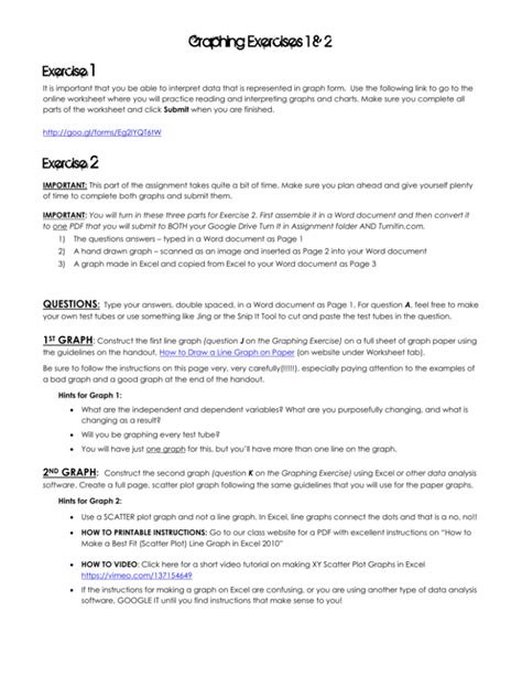 Graphing Exercises 1 And 2 Updated