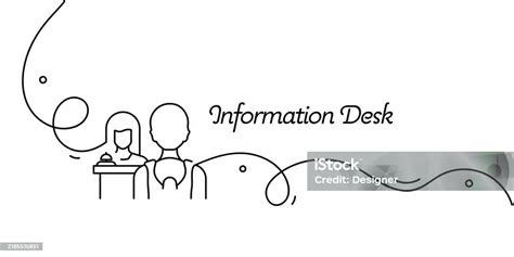 안내 데스크 아이콘의 연속적인 선 그리기입니다 단일 라인 벡터 일러스트 레이 션 0명에 대한 스톡 벡터 아트 및 기타 이미지 0명 개념 기하 도형 Istock
