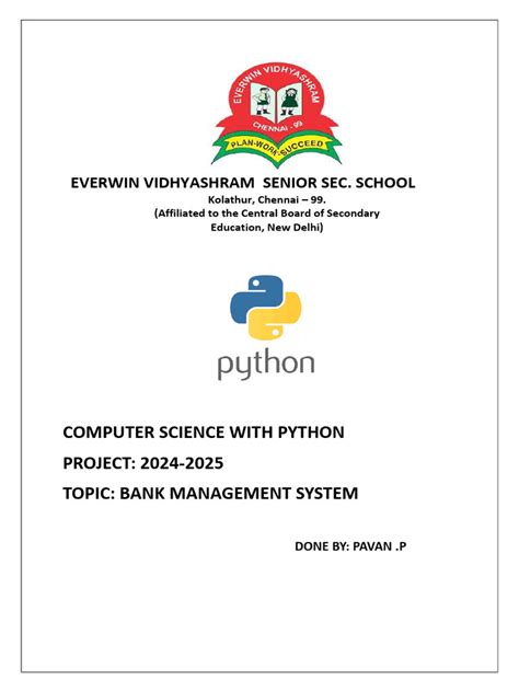 bank management system pdf python programming language security
