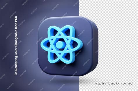 premium psd react js 3d icon
