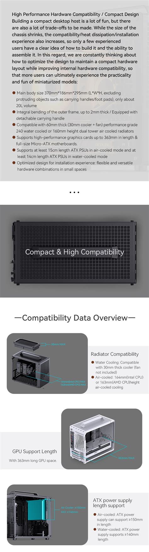 Jonsplus Z20 Mesh Black Micro Atx Computer Case With Detachable Carrying Handle Mini Size