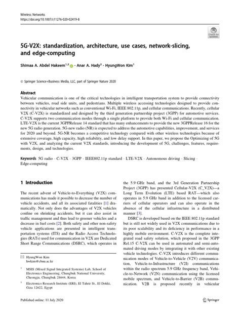 5g v2x standardization architecture use cases network slicing and