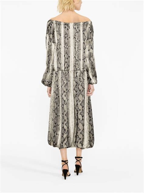 khaite cole python print dress neutrals farfetch