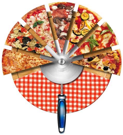 Pizza En La Tabla De Cortar Stock De Ilustración Ilustración De Dieta