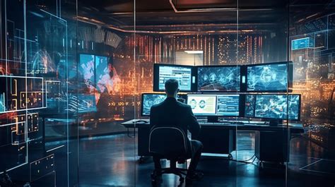 Premium Ai Image Cuttingedge Control Center Ai Algorithms Analyze And