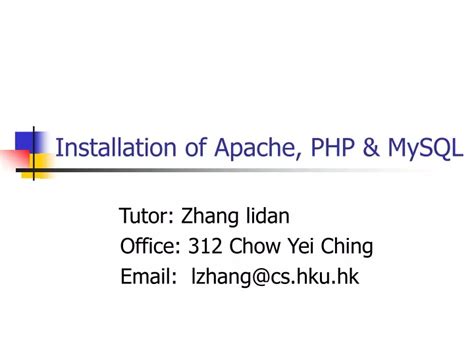 Ppt Installation Of Apache Php And Mysql Powerpoint Presentation Id