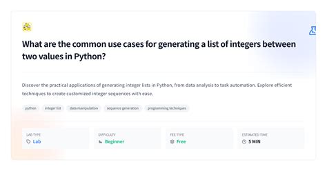 What Are The Common Use Cases For Generating A List Of Integers Between