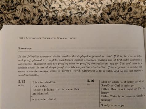 Solved 140 Methods Of Proof For Boolean Logic Exercises In