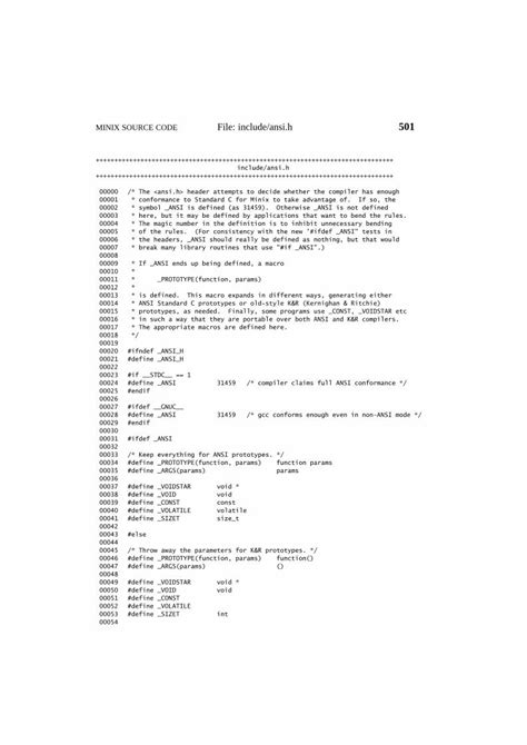PDF MINIX SOURCE CODE File Include AnsiMINIX SOURCE CODE File Include Ansi H Include